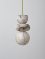 China 180*330mm 3 Pendant Ceiling Light Alabaster Triple Pendant Light Dimmable for sale