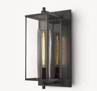 China Square Outdoor Glass Sconce Black Stainless Steel Outdoor Sconce Dimmable for sale