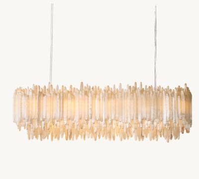 China 100V - 277V Modern Linear Crystal Chandelier White Selenite Crystal Chandelier for sale