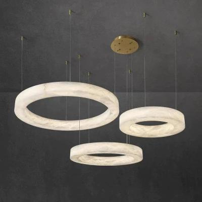 China 100W Alabaster Chandelier Modern Round Chandelier For Living Room for sale