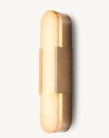 China 20''H Alabaster Wall Sconce Oval Melange Elongated Wall Sconce Luxury for sale