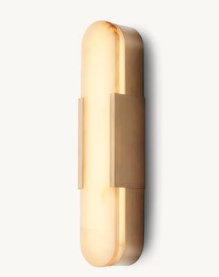 China 20''H Alabaster Wall Sconce Oval Melange Elongated Wall Sconce Luxury for sale