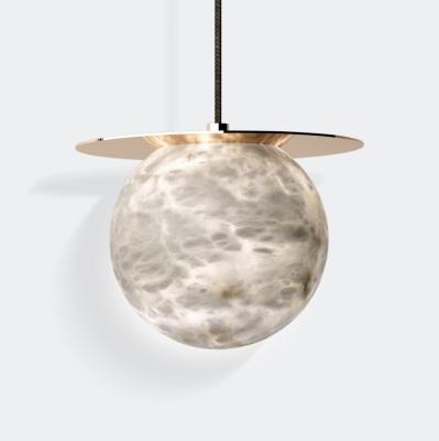 China 20x15cm Alabaster Pendant Light LED Round Ball Pendant Light 100V - 277V for sale