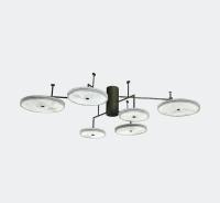 China Modern Black Branch Chandelier 60W Alabaster Hanging Lamp Customized With Round Disk for sale