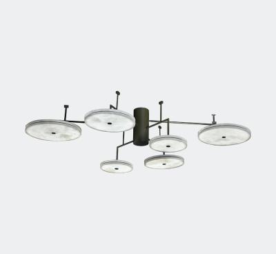 China Modern Black Branch Chandelier 60W Alabaster Hanging Lamp Customized With Round Disk for sale