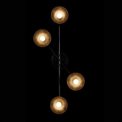 China Modern Luxury Round Wall Lamp Artificial Cast Ceramic Brass Trapeze Surface Wall Scone for Hotel Showroom Interior LED Light Source E26 Base for sale