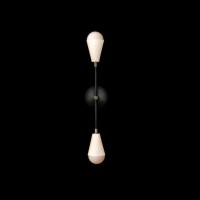 China Modern Nordic Brass Cast Ceramic Lampshade Wall Lamp for Living Room Bedroom Hotel Bedside Linear Triad Sconce for sale