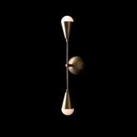 China Modern Nordic Brass Cast Ceramic Lampshade Wall Lamp for Living Room Bedroom Hotel Bedside Linear Triad Sconce for sale