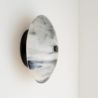 China Marble Wall Lamp Living Room Modern Lyra Sconce Luxury Round Marble Indoor Wall Lamp Stone Wall Light for sale