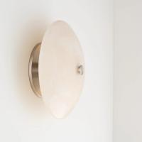 China Marble Wall Lamp Living Room Modern Lyra Sconce Luxury Round Marble Indoor Wall Lamp Stone Wall Light for sale