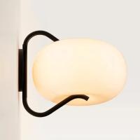 China Modern Simple Living Room Study Room Bedroom Glass Wall Lamp Nordic Gold Black Light Balloon Sconce for sale