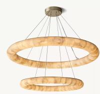 China Rivage Lisse Two-Tiered Round Alabaster Chandelier 61