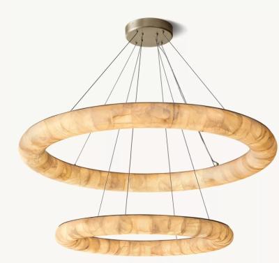 China Rivage Lisse Two-Tiered Round Alabaster Chandelier 61