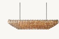China Chiara Smoke Glass Tiered Rectangular Chandelier 74