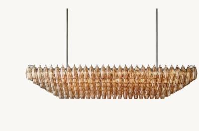 China Chiara Smoke Glass Tiered Rectangular Chandelier 74