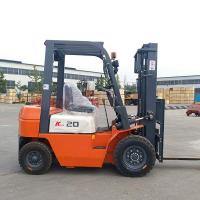 China Orange 2T Diesel Powered Forklift Japanese Engine 3 Stage 6m Mast for sale