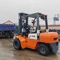 China 2.5 T Diesel Forklift Truck 2500 Kgs Diesel Operated Forklift Double Front Tires for sale