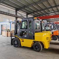 China Yellow Balance Counterbalance Hydraulic Diesel Powered Forklift 3.5T With Heater for sale