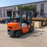 China Container Mast 3ton Forklift Red Diesel Powered Forklift Chinese Engine for sale