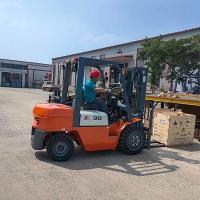 China Container Mast 3ton Forklift Red Diesel Powered Forklift Chinese Engine for sale