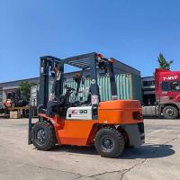 China Container Mast 3ton Forklift Red Diesel Powered Forklift Chinese Engine for sale