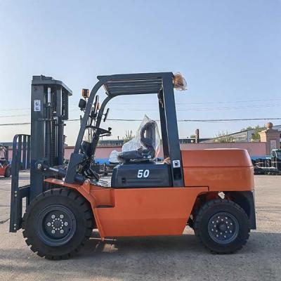 China Duplex 3m 5 Ton Gasoline Powered Forklift Side Shifter Counterbalance Lift for sale