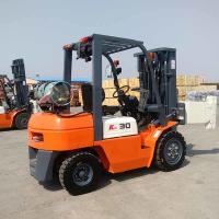 China 3 Stage 4.5m Mast Dual Fuel Forklift 3500kg LPG Powered Forklift Orange for sale