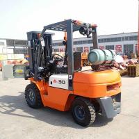 China 3 Stage 4.5m Mast Dual Fuel Forklift 3500kg LPG Powered Forklift Orange for sale