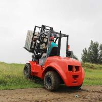 China 3000kg Off Road Fork Truck Japanese MITSUBISHI Engine Forklift For Rough Terrain for sale
