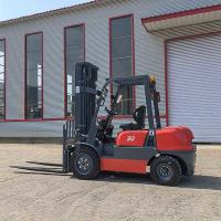 China Container Mast 4.8m 3.5 Ton Diesel Forklift ISUZU C240 Sideshift Red Color for sale
