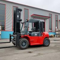 China Orange Counter Balance Forklifts 4m Mast Diesel Fork Truck 5000 Kg for sale