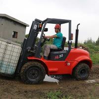 China 3000kg Off Road Fork Truck Japanese MITSUBISHI Engine Forklift For Rough Terrain for sale