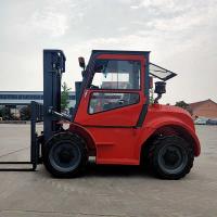 China 4000kgs Off Road Forklift Japanese ISUZU 4 Wheel Drive Forklift With Cabin for sale