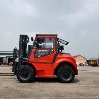 China 4000kgs Off Road Forklift Japanese ISUZU 4 Wheel Drive Forklift With Cabin for sale
