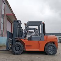 China Orange Counter Balance Forklifts 4m Mast Diesel Fork Truck 5000 Kg for sale