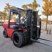 China Double Front Tires Gasoline Forklift Nissan GK25 5 Tonne Counterbalance Forklift for sale