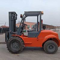 China FR25 2.5T All Terrain Forklift Truck Japanese Engine Rough Terrain Fork Lifts 2500kgs for sale