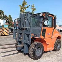 China 3500kg Four Wheel Drive Forklift ISUZU Engine Rough Terrain Forklift for sale