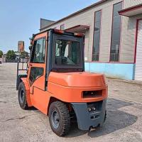China Container Mast 4.5m 5 Ton Diesel Forklift Truck With Cabin Heater Sideshift for sale