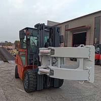 China Duplex 3m Gasoline Powered Forklift Counter Balance Lift 3500kg With Paper Roll Clamp for sale
