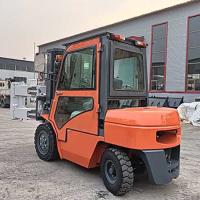 China Duplex 3m Gasoline Powered Forklift Counter Balance Lift 3500kg With Paper Roll Clamp for sale