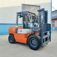 China 5000kg 4 Wheel Counterbalance Forklift Orange Counter Balance Fork Truck for sale