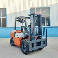 China 5000kg 4 Wheel Counterbalance Forklift Orange Counter Balance Fork Truck for sale