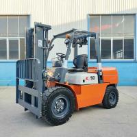 China 5000kg 4 Wheel Counterbalance Forklift Orange Counter Balance Fork Truck for sale