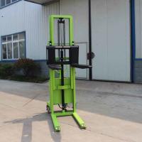 China 2 Stage 3m Mast Semi Electric Pallet Stacker 1T-2T Warehouse Pallet Jack for sale