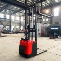 China 2 Stage 1.6m Mast Counterbalanced Electric Stacker Standing Type 1T for sale