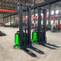 China 2000kgs Battery Powered Pallet Stacker Green Black Electric Fork Stacker for sale