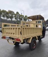 China Gasoline X2 Cargo Tricycle Three Wheeler Semi Cabin 200cc Water Cooled Full Floating Big Booster Rear Axle With 1200kg Load Capacity And Dual Headlight for sale
