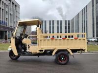 China Gasoline X2 Cargo Tricycle Three Wheeler Semi Cabin 200cc Water Cooled Full Floating Big Booster Rear Axle With 1200kg Load Capacity And Dual Headlight for sale