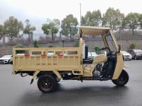China Gasoline X2 Cargo Tricycle Three Wheeler Semi Cabin 200cc Water Cooled Full Floating Big Booster Rear Axle With 1200kg Load Capacity And Dual Headlight for sale